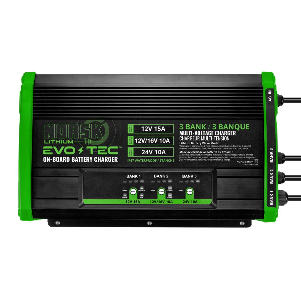 EVO-TEC™ 12V+12V/16V+36V – 3 BANK SELECTABLE ON-BOARD CHARGER - DD Outdoor